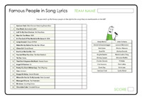 Famous People in Song Lyrics