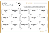 Lyrics - First Three Words 2